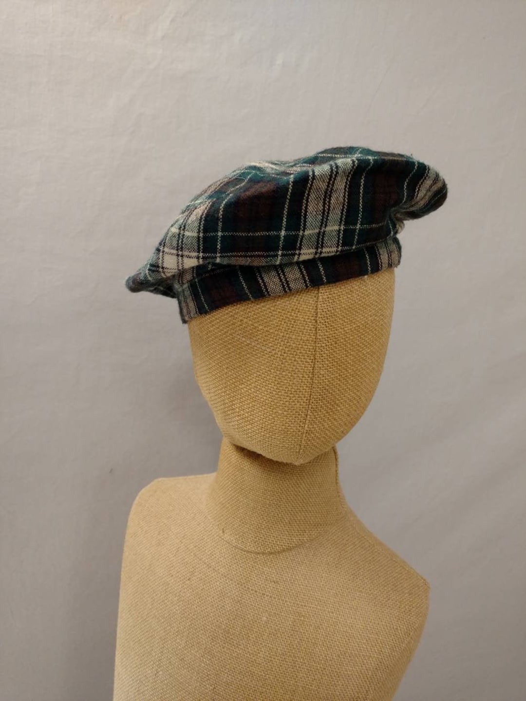 Vintage Wool Plaid Beret Unisex Men's Woman's Saint Patricks Day Cap ...