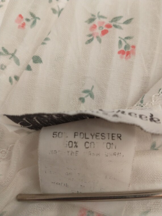 Floral Feminine White Robe Duster Pastel Flowers Vint… - Gem