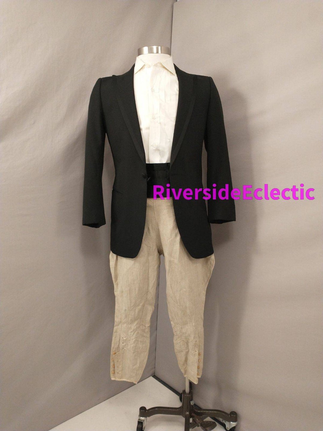 Black Tux Jacket 80's Vintage Tuxedo Dress Coat Costume Wedding Theatre ...