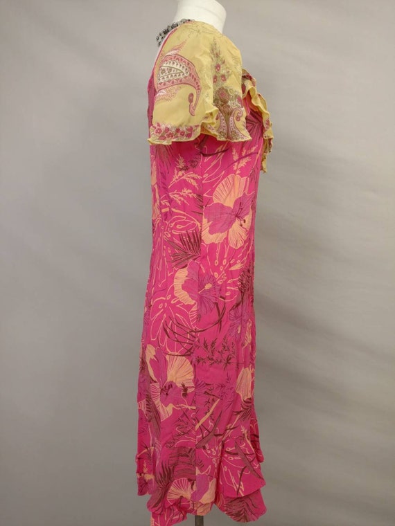 Zoe California Vintage Flapper Style Dress Pink w Ruf… - Gem