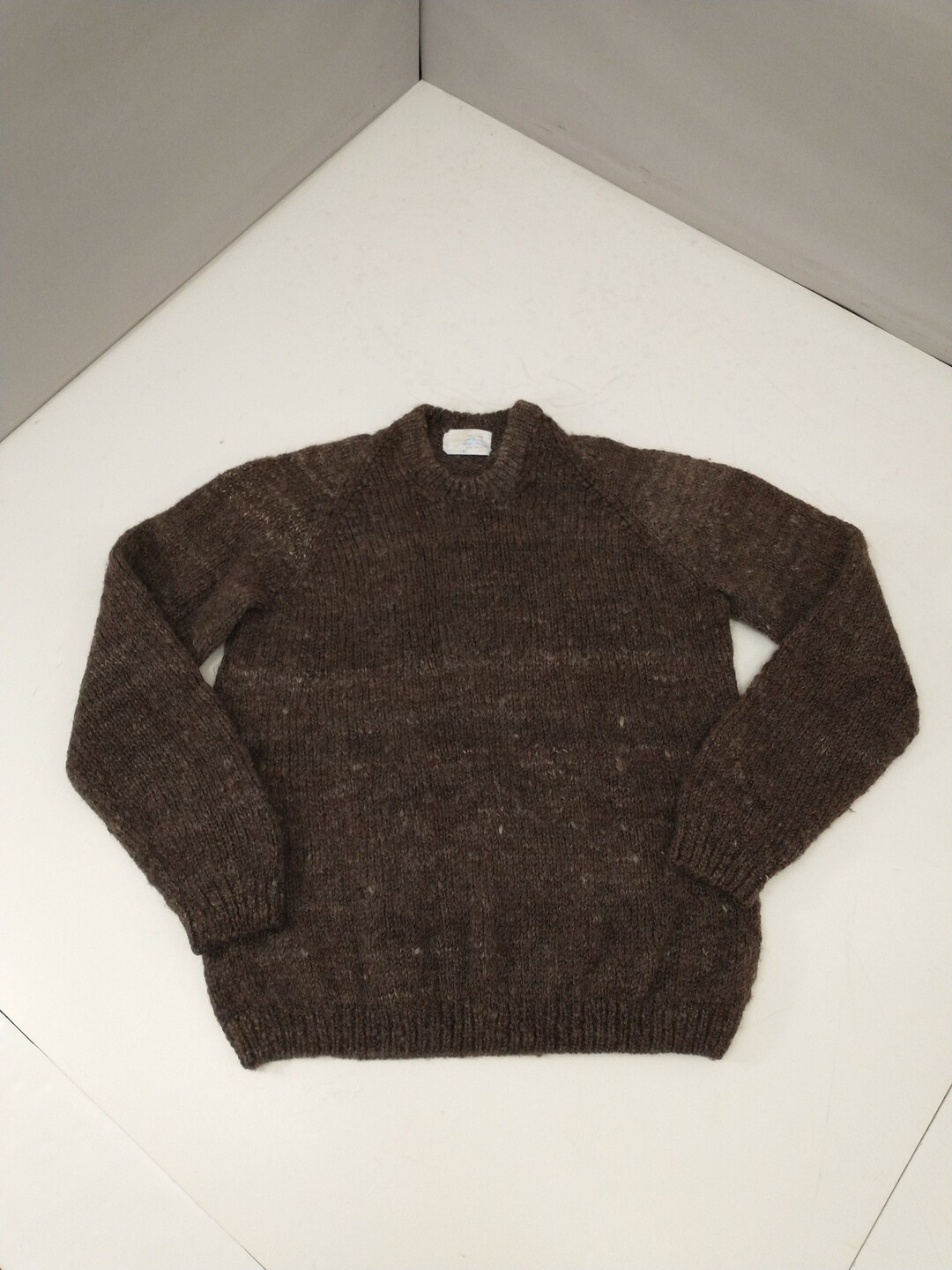 Hand Knit Romney Wool Sweater Traditional Pullover Thick Natural Light ...