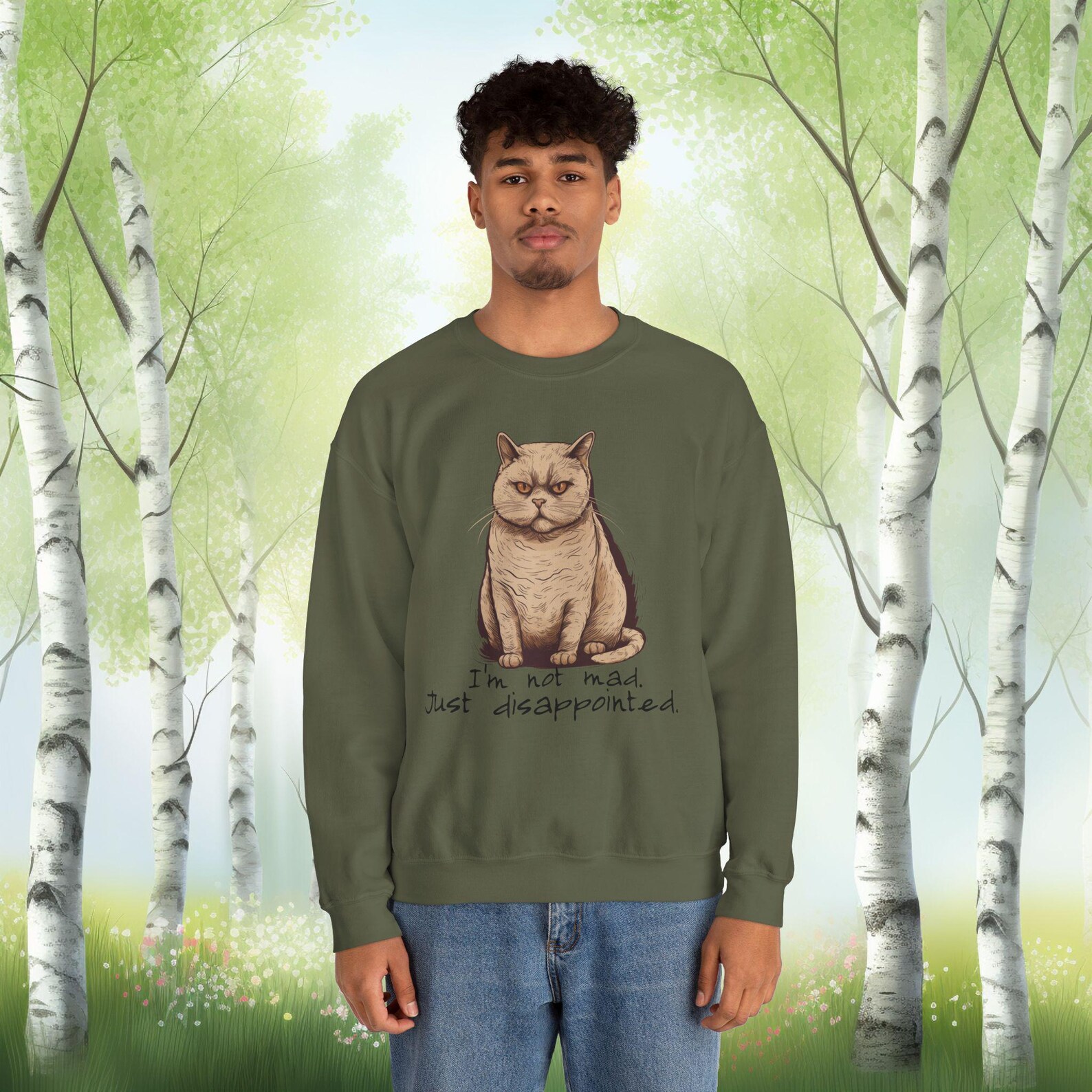 I'm Not Mad. Just Disappointed. Funny Cat Sweater | Sarcastic Cat ...
