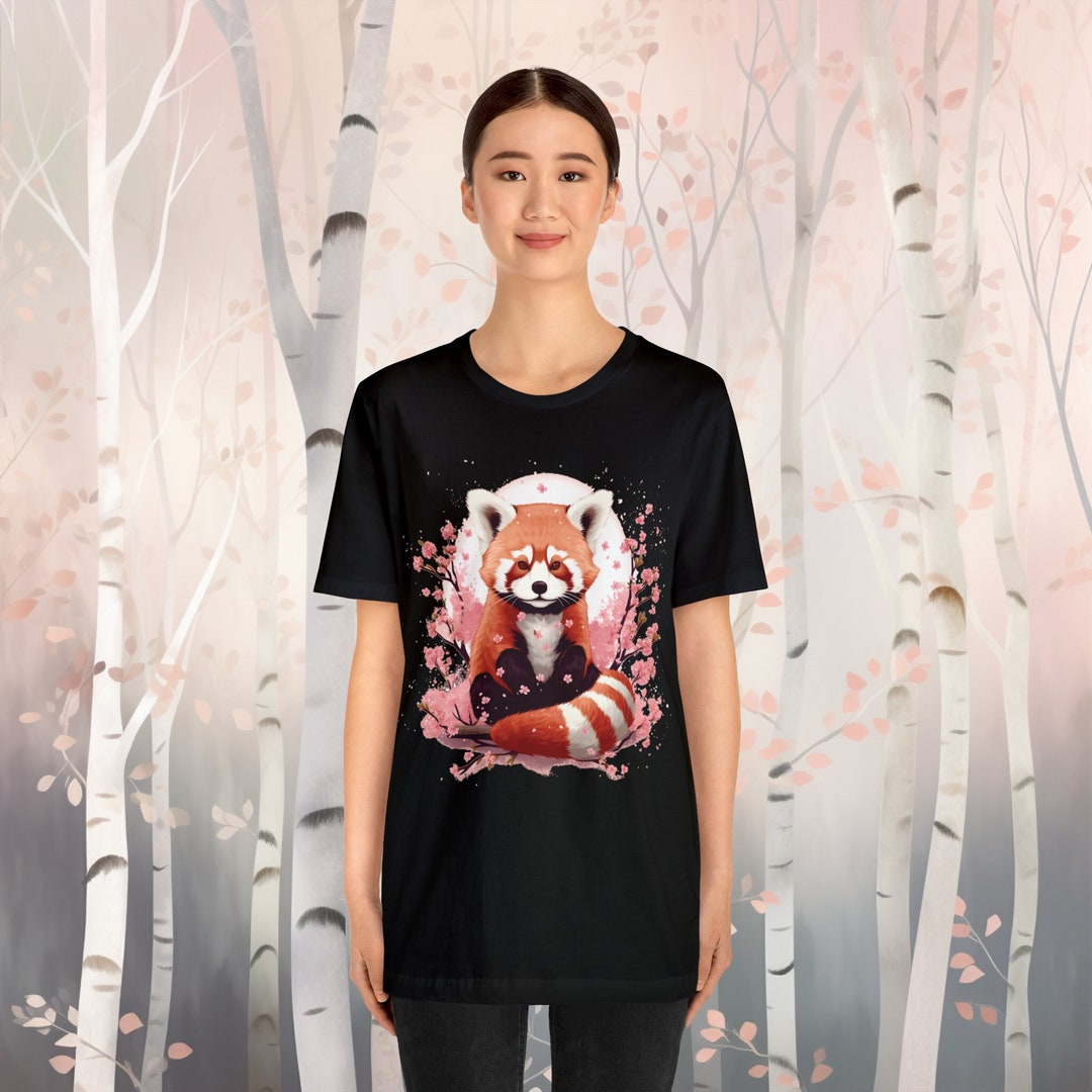 Red Panda Cherry Blossom Tee | Cherry Blossom Tee | Adorable Panda Top ...
