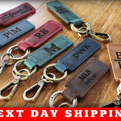 PERSONALIZED GIFT Leather KEYCHAIN Coordinates Key Chain - Etsy
