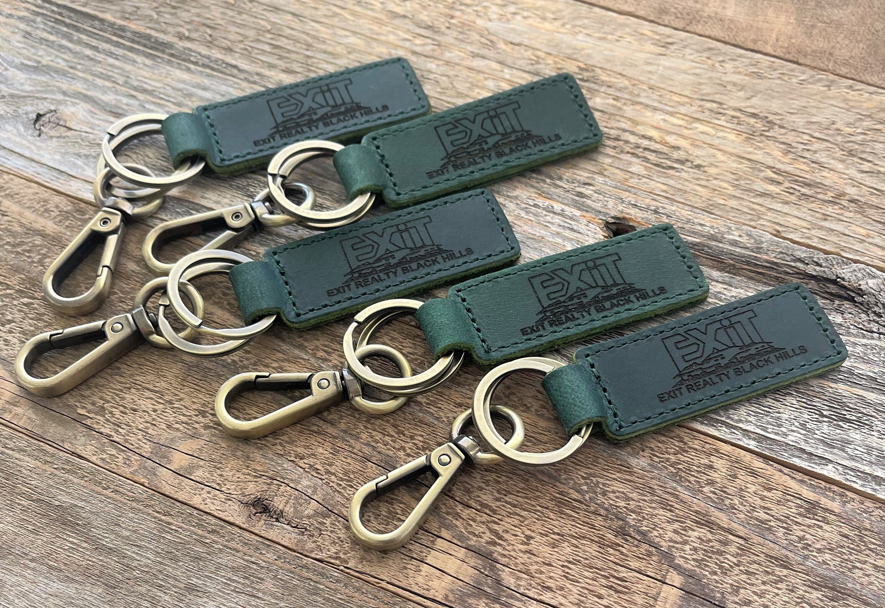 Custom Leather Keychain: Company Logo, Realtor Gift - Etsy
