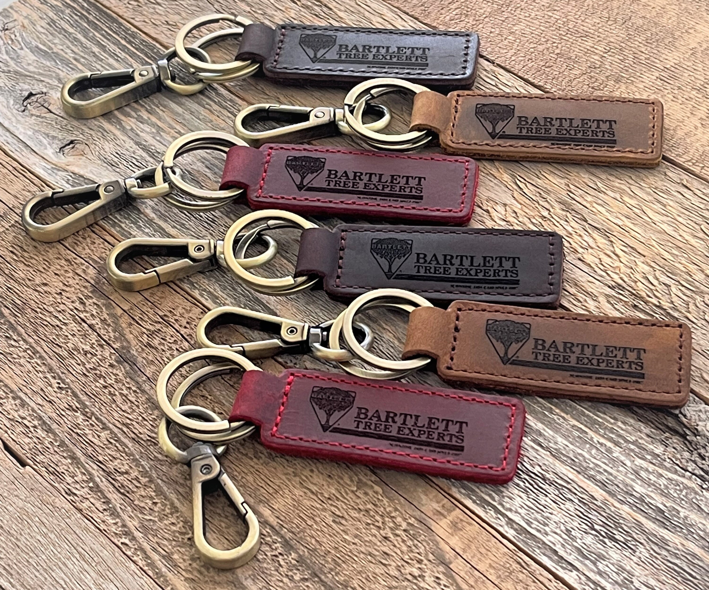 Custom Leather Keychain: Company Logo, Realtor Gift - Etsy