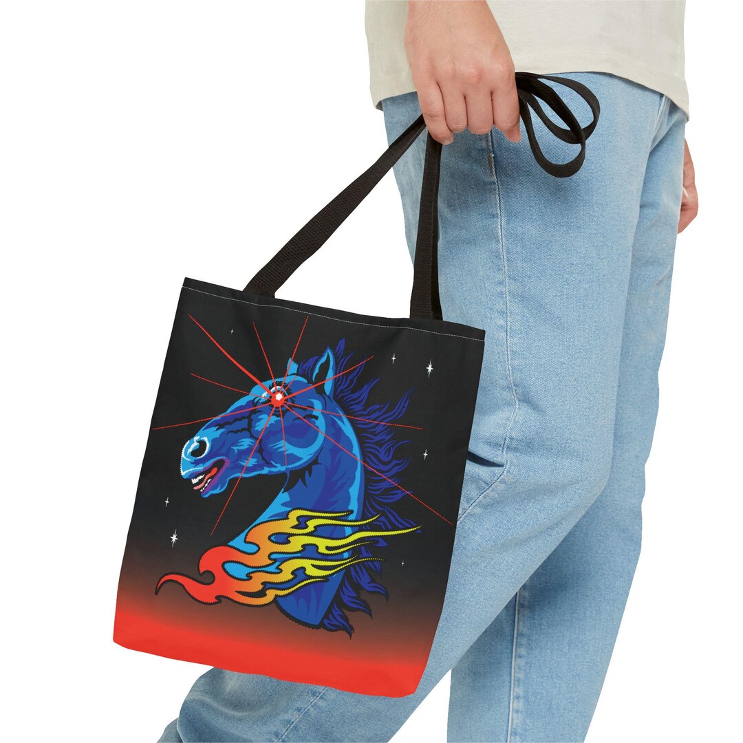 BLUCIFER Double Sided Heavy Metal Flaming Demon Horse 666 Denver ...