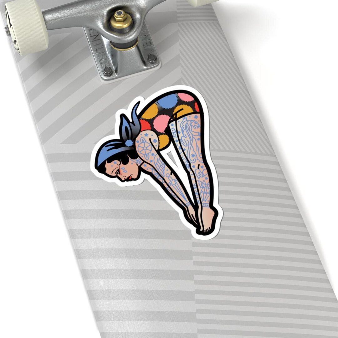 HIGH DIVER Tattoed Lady Diving Circus Vintage Retro Polka Dot Kiss-cut ...