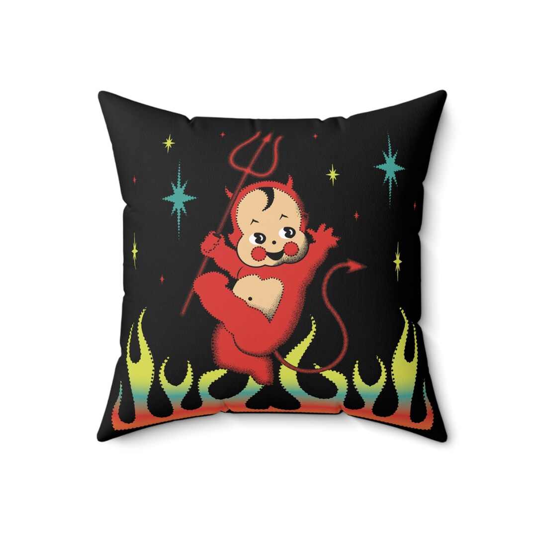 Kewpie Devil Cute Retro Style Gift Spun Polyester Square Pillow - Etsy