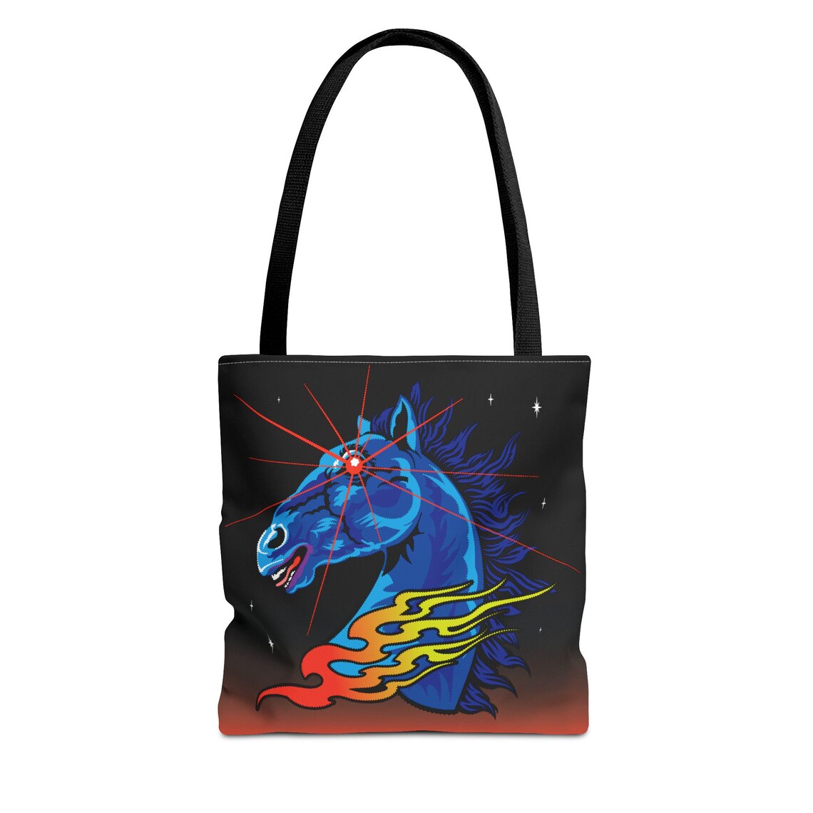 BLUCIFER Double Sided Heavy Metal Flaming Demon Horse 666 Denver ...