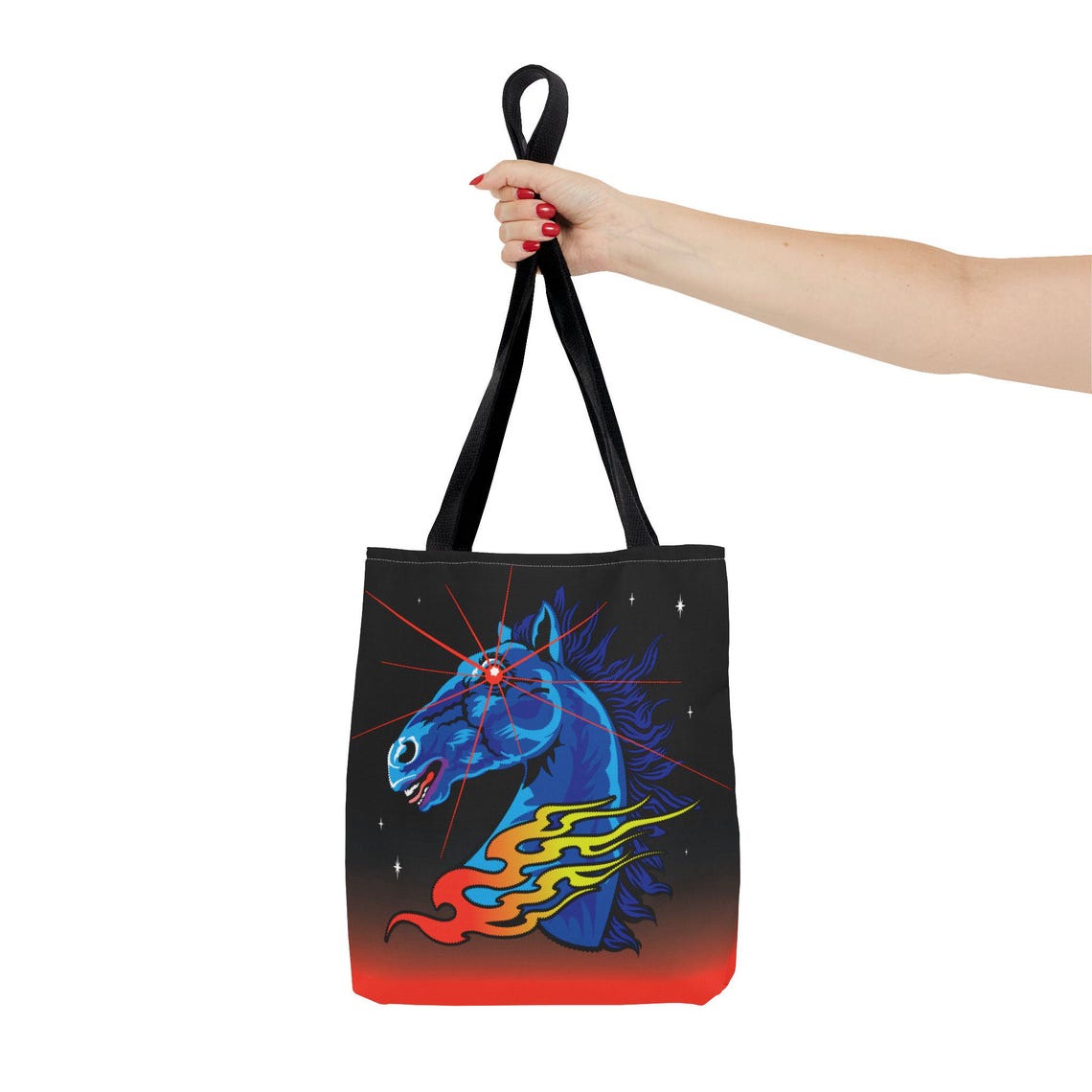 BLUCIFER Double Sided Heavy Metal Flaming Demon Horse 666 Denver ...