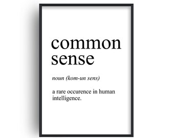 Common Sense Wall Art - Etsy