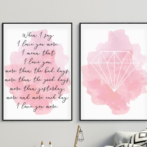 Pink and Gold Print Brush Strokes Art Positive Quote Rose | Etsy