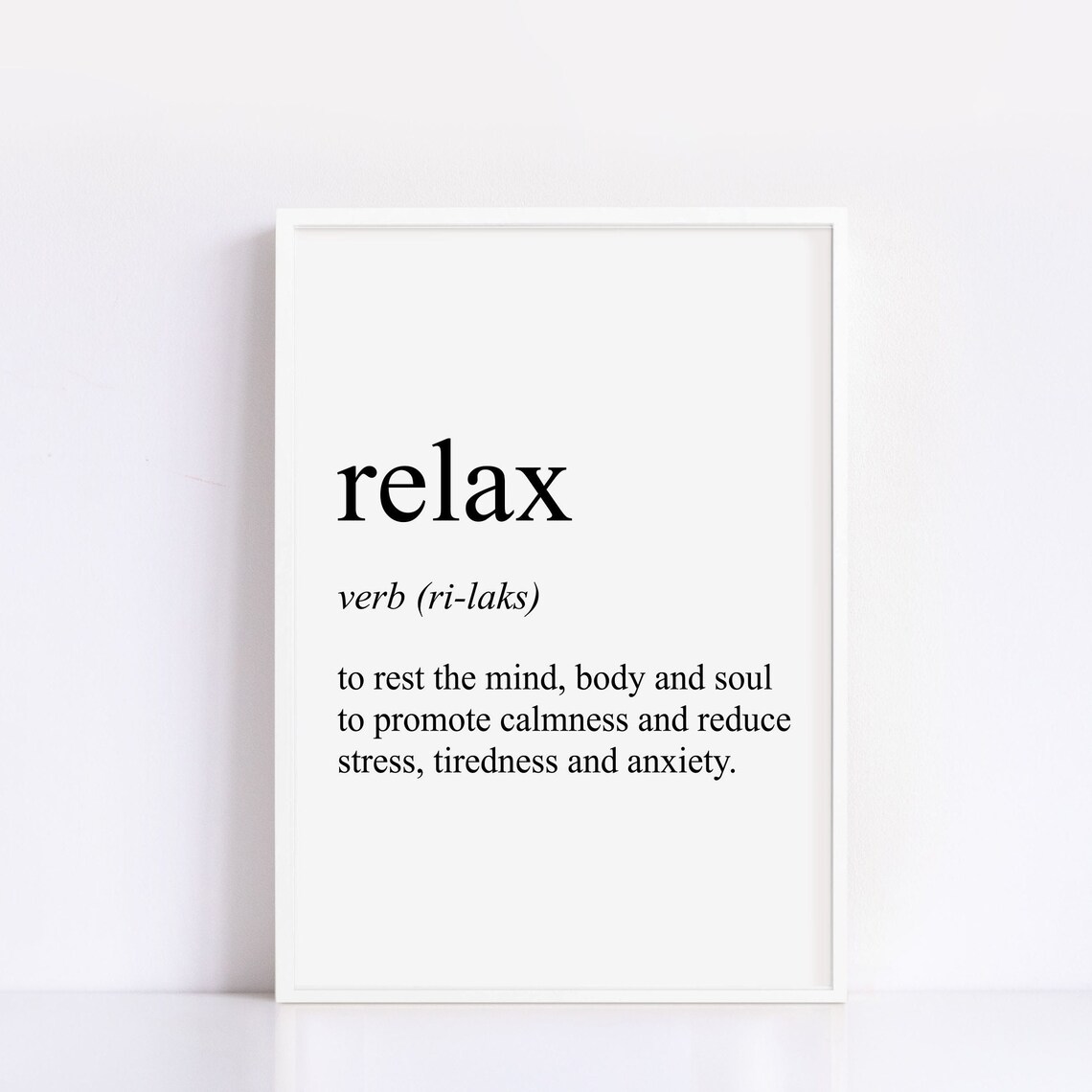 Digital Download Print Relax Definition Print Printable - Etsy