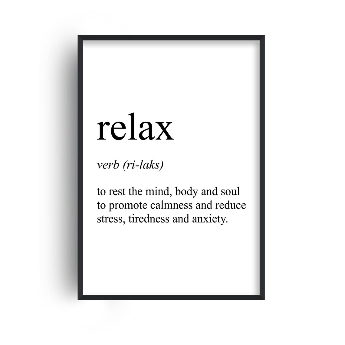 Digital Download Print Relax Definition Print Printable - Etsy
