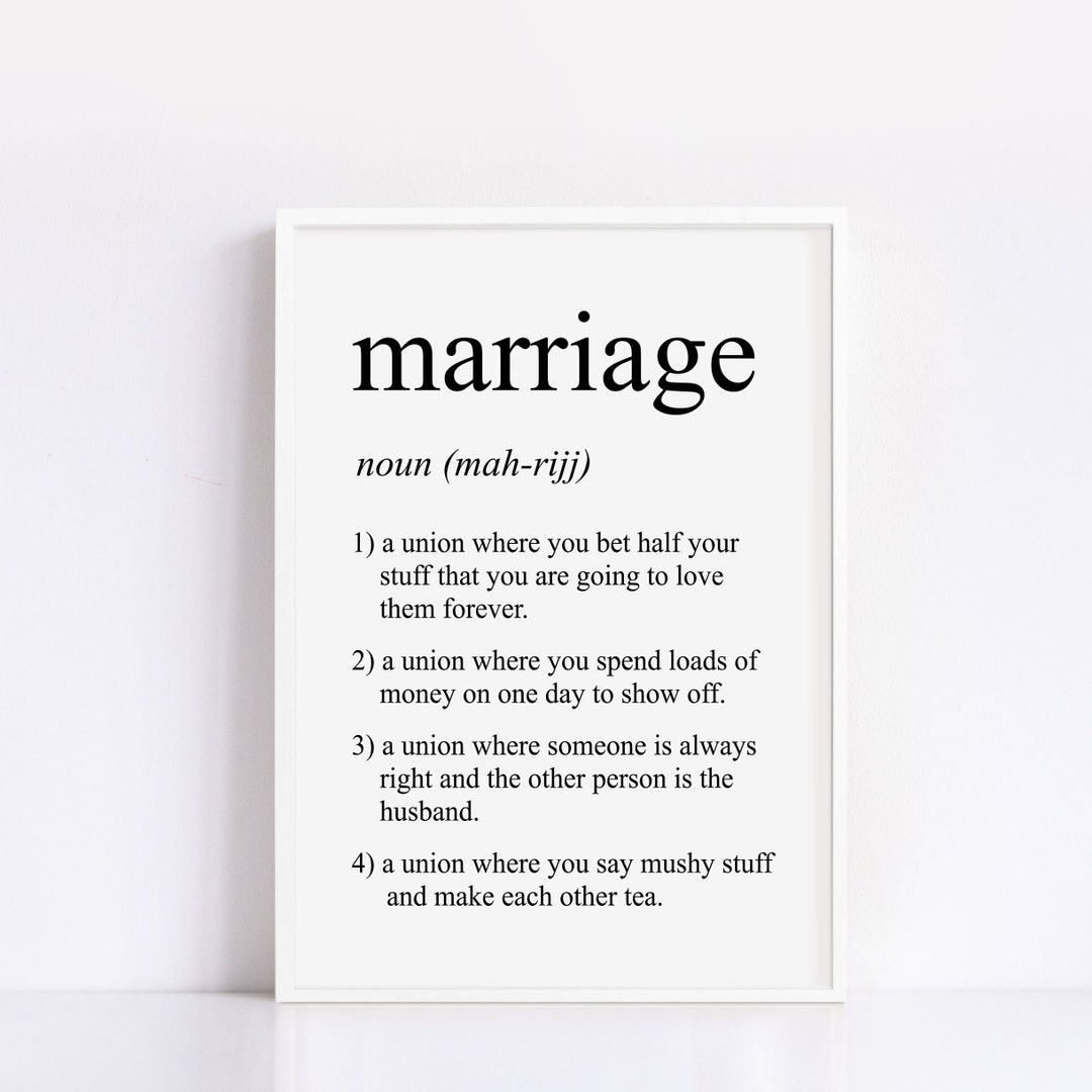 Digital Download Print Marriage Definition Print Printable - Etsy