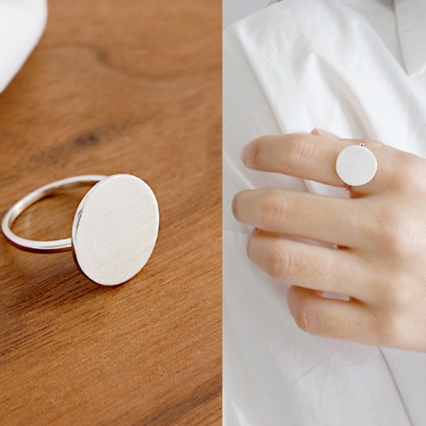 Brushed Silver Ring - Etsy