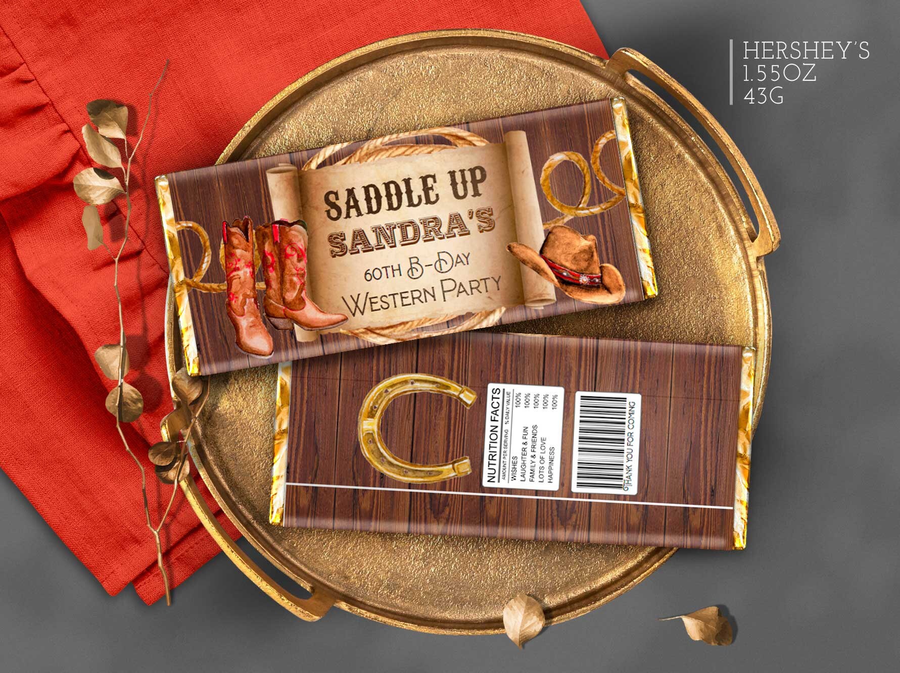 Editable Western Cowboy Candy Bar Birthday Decorations Red - Etsy Australia