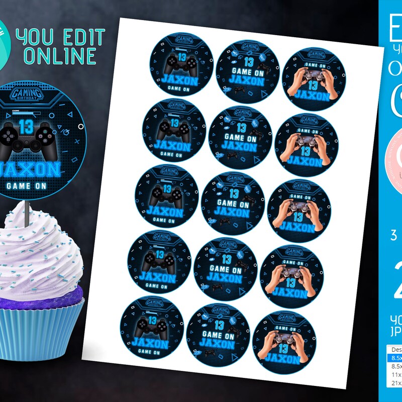 Blue Cupcake Toppers - Etsy