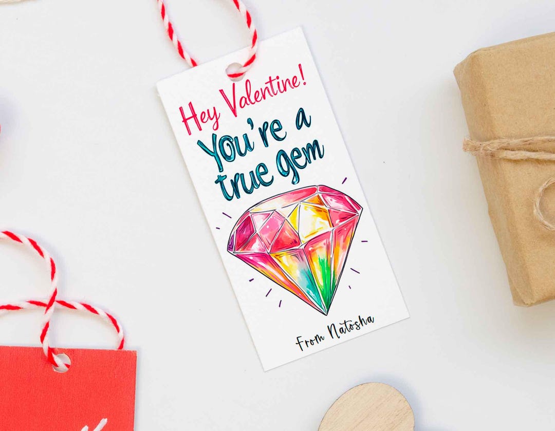 Printable Valentine Tag, True Gem Valentine Card, Classroom Valentine ...