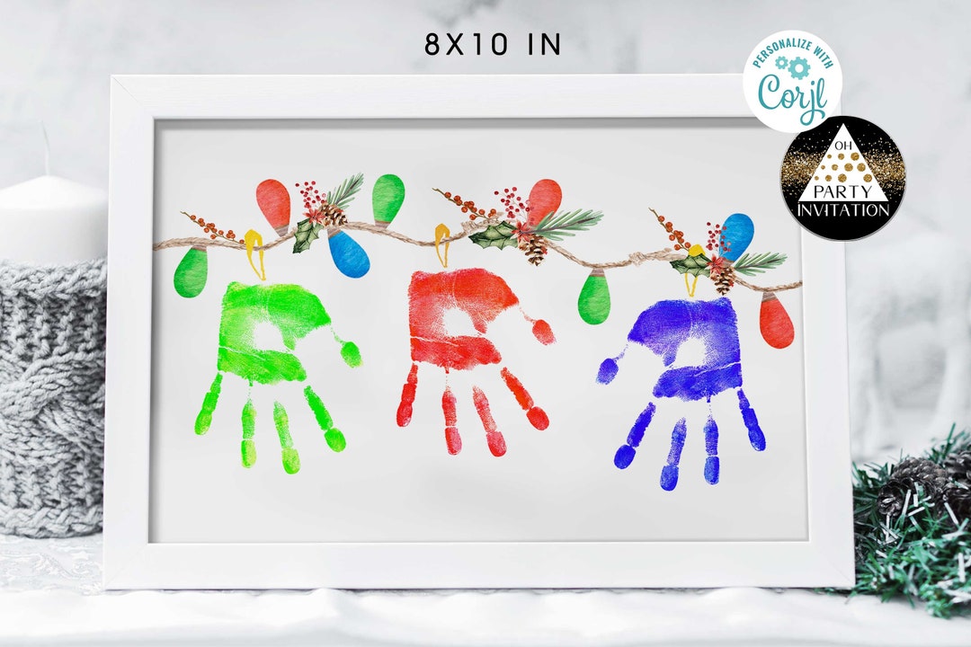 Christmas Lights Handprint Art Craft, DIY Craft for Kids Wall Decor ...