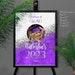 Editable Purple White Silver Graduation Banner Party Decorations ...