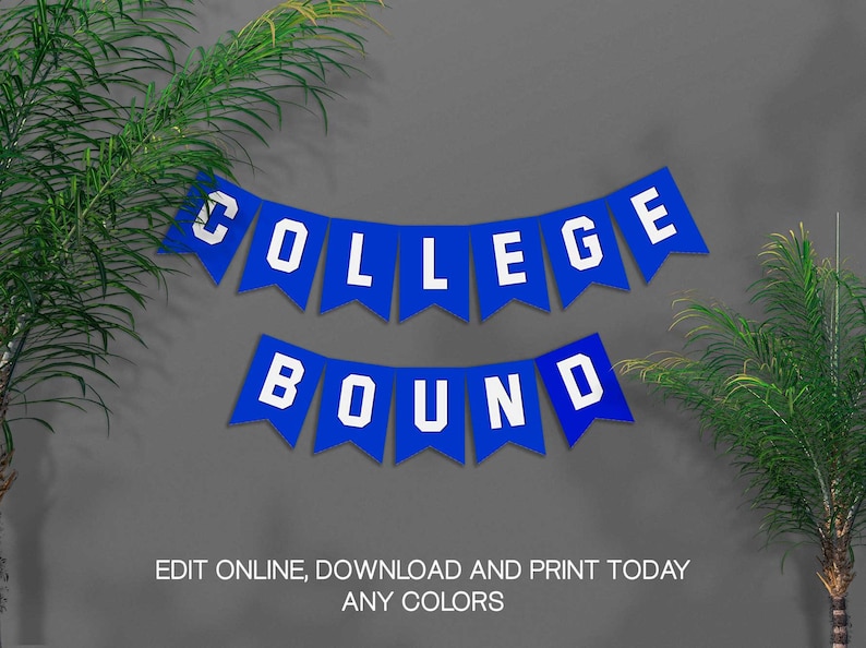 Editable College Bound Banner: Graduation Party Decor (digital Download ...