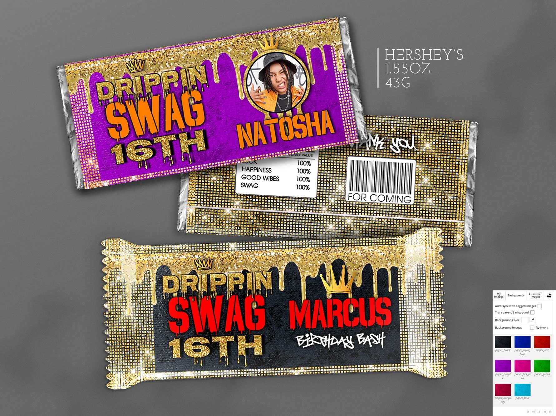 Editable Dripping Swag Candy Bar Template Birthday Party - Etsy