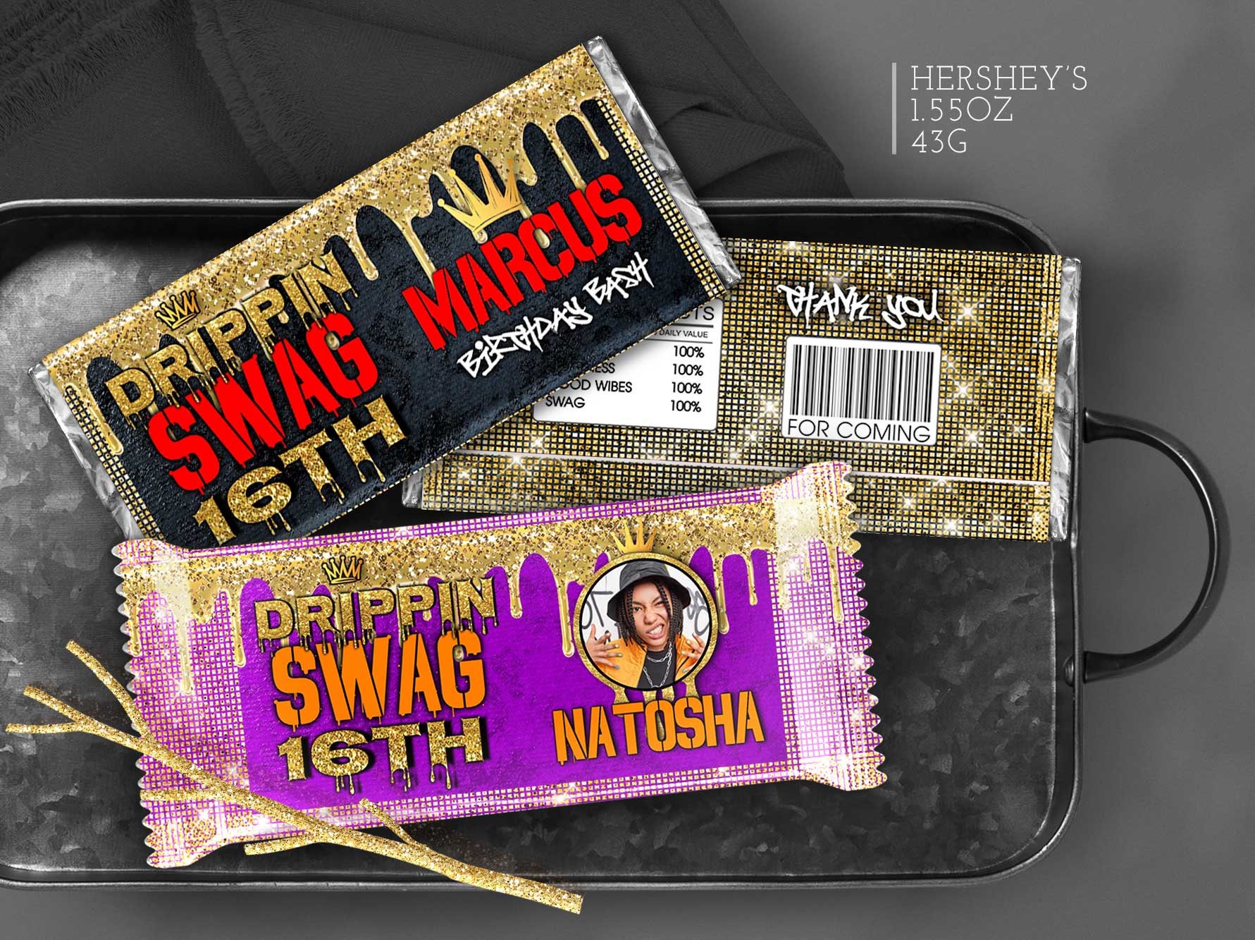 Editable Dripping Swag Candy Bar Template Birthday Party - Etsy