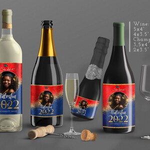 DIY Blue Red Gold Graduation Party Decorations Senior 2025 Favors ...