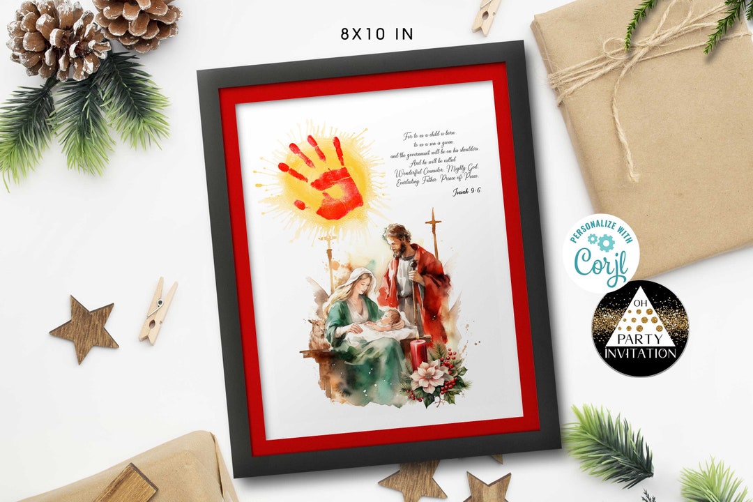 Baby Jesus Handprint Art Nativity, DIY Craft for Kids Wall Decor ...