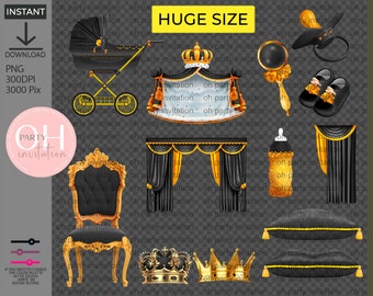 Baby Shower Prince Stroller Clipart African American Prince | Etsy