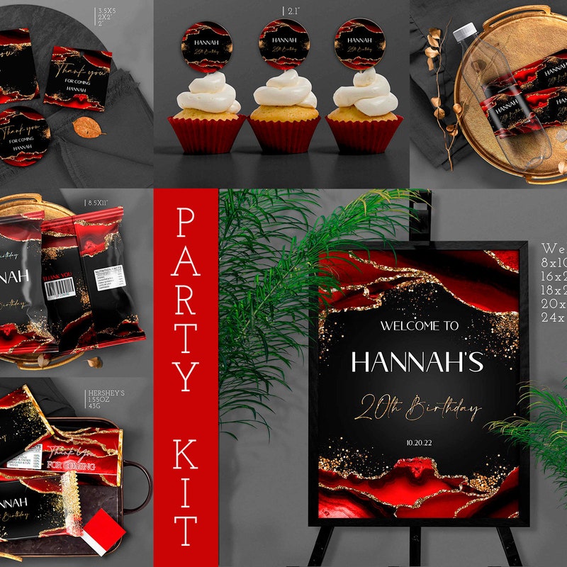 Red and Black Party Decor - Etsy