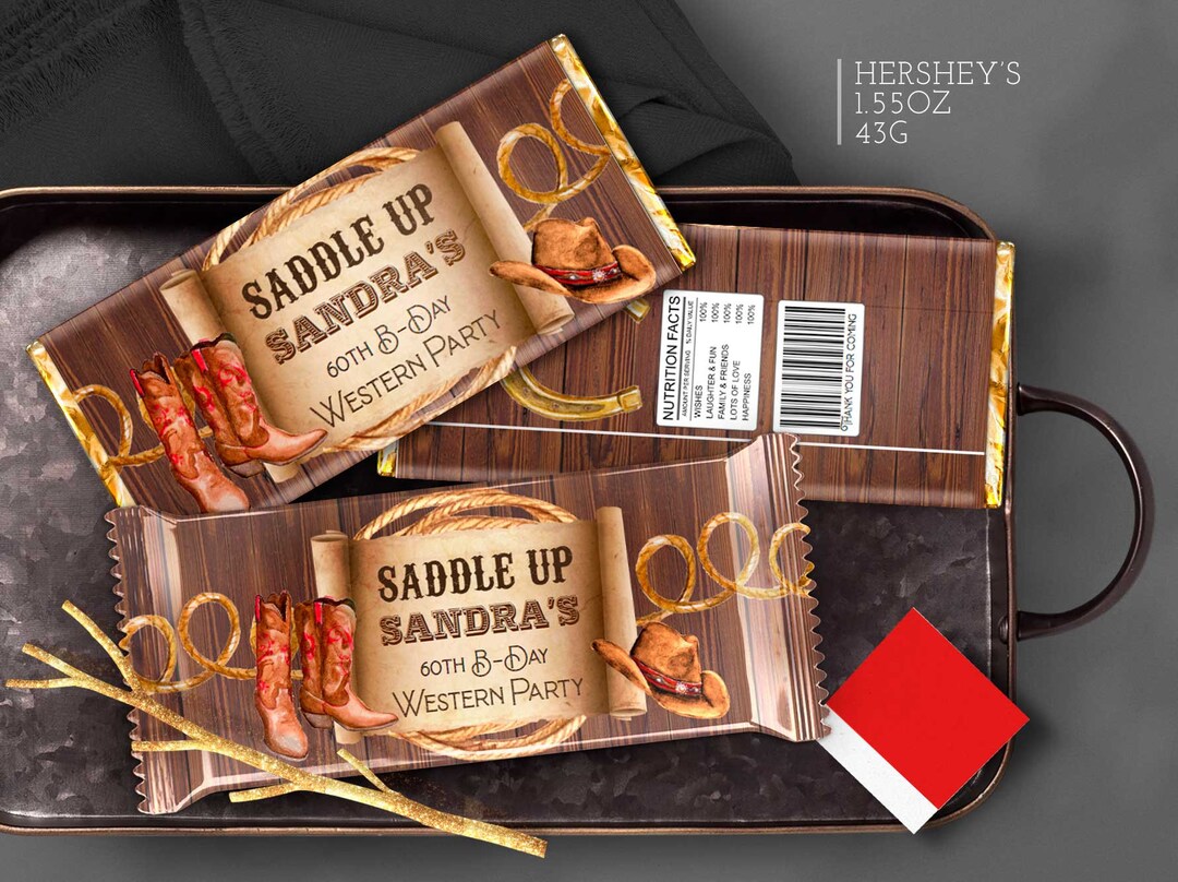 Editable Western Cowboy Candy Bar Wrapper: Rodeo Birthday Party ...