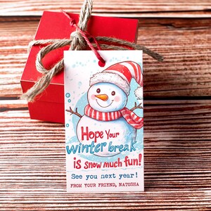 Hope Your Winter Break is Snow Much Fun Gift Tag From Coworker, Teacher ...