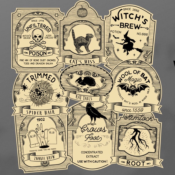 Potion Bottle Labels - Etsy