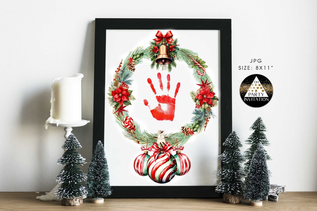 Christmas Handprint Art Craft, Christmas Handprint Craft, DIY Craft for ...
