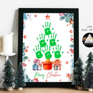 Christmas Tree Handprint Art Craft, Christmas Handprint Craft, DIY ...