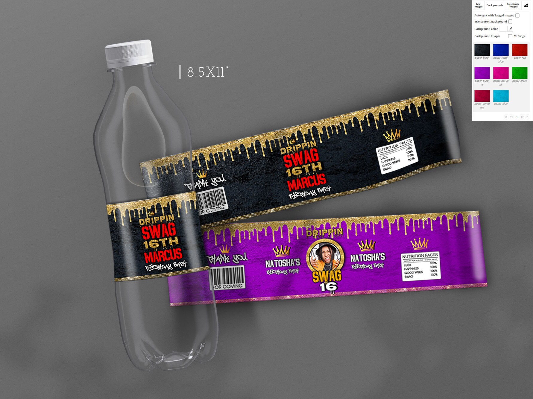 Editable Dripping Swag Bottle Labels Template 16 Birthday - Etsy
