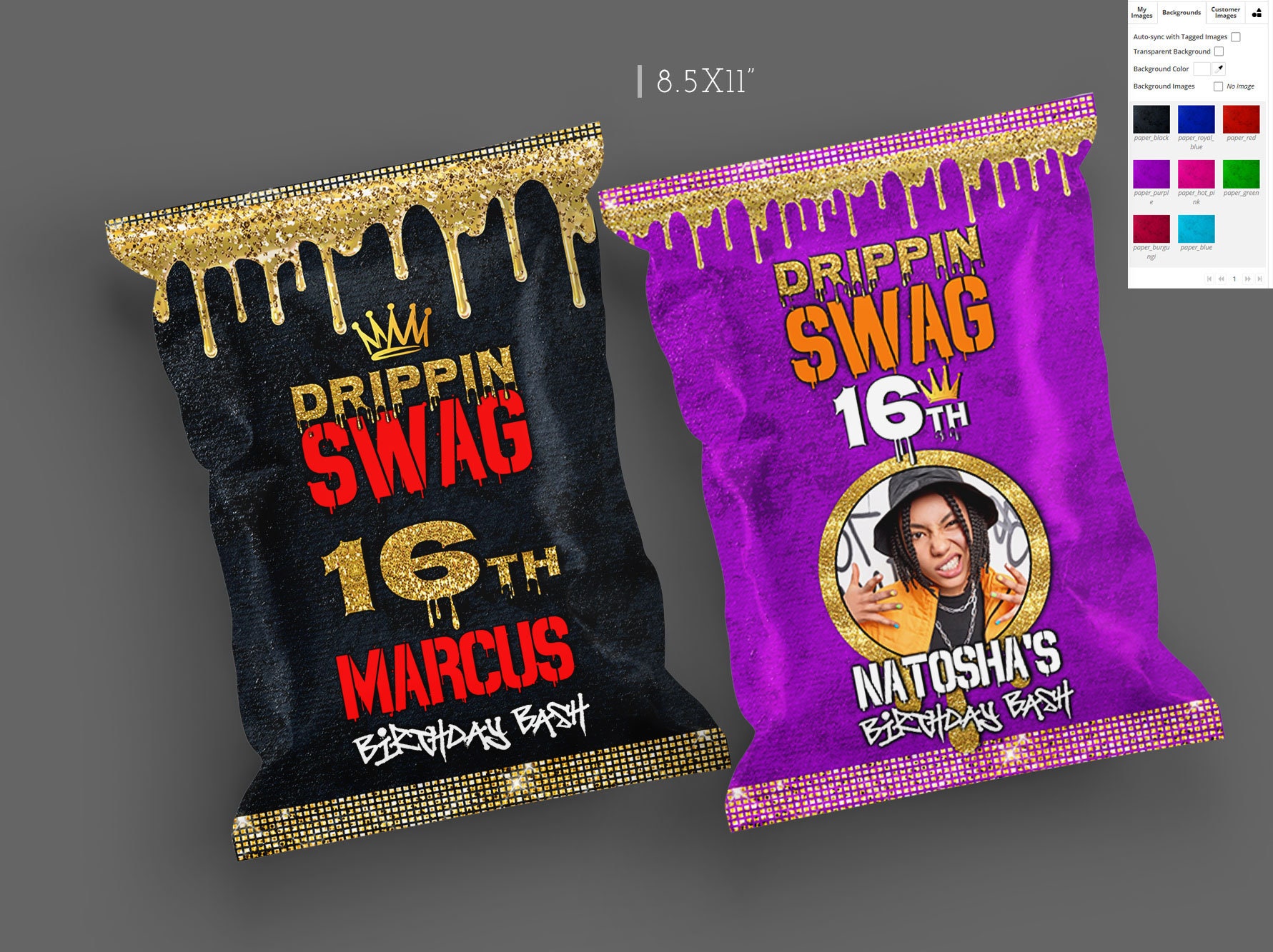 DIY Editable Dripping Swag Chip Bag Template Birthday Favor - Etsy