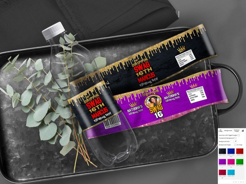 Editable Dripping Swag Bottle Labels Template 16 Birthday - Etsy