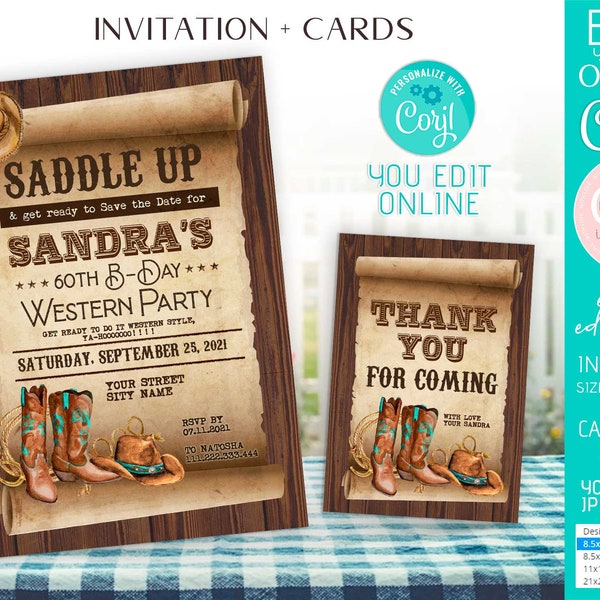 50th Birthday Rodeo Invitation - Etsy