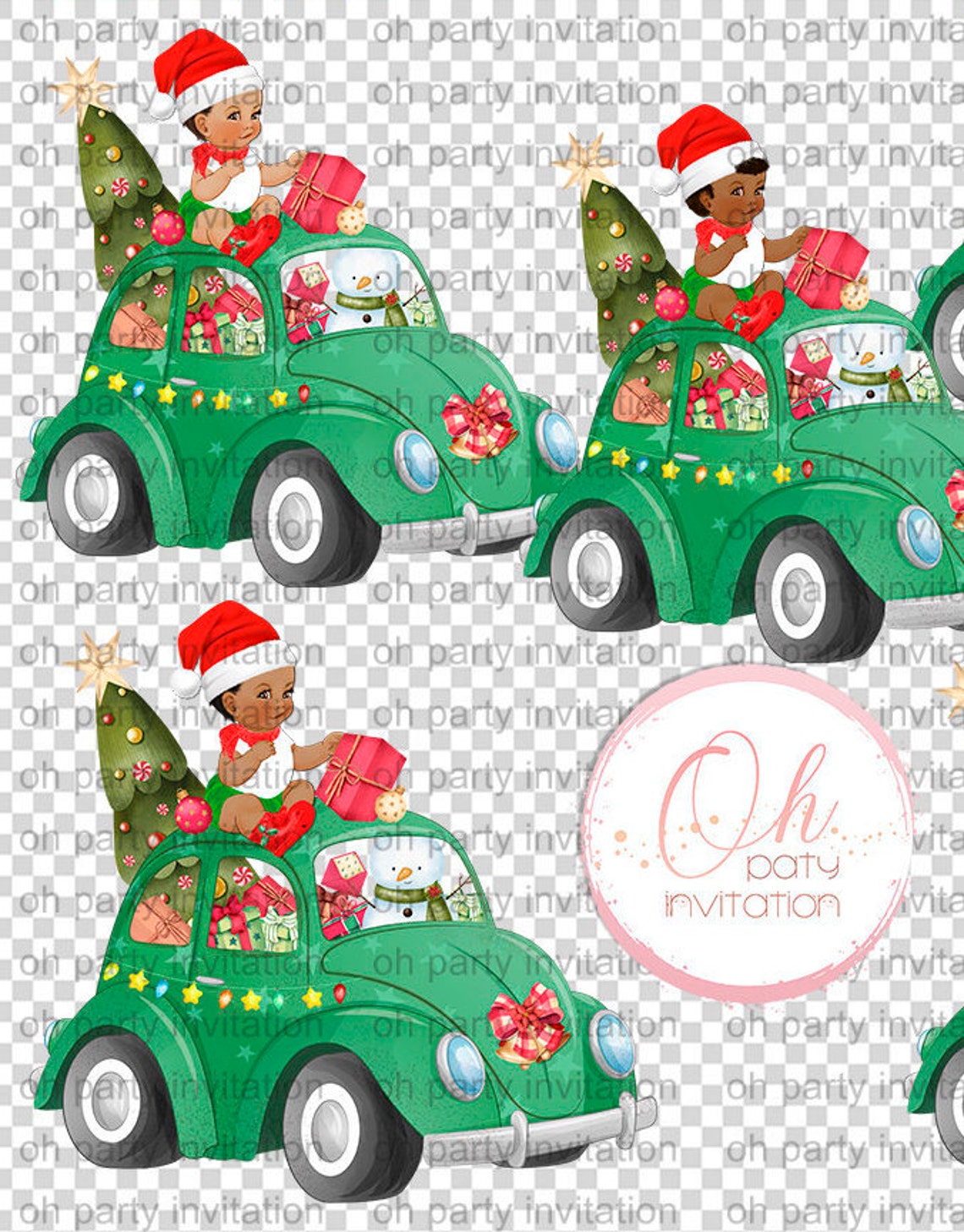 Christmas Drive by Baby Shower Clipart Png Green Car and Red - Etsy