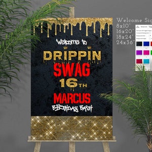 Editable Dripping Swag 16 Any Age Birthday Party Favors Supplies Sweet ...