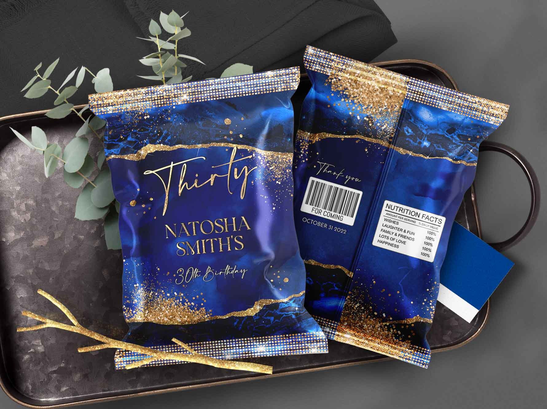 30th Birthday Decoration for Men Chip Bag Adult Indigo Blue - Etsy