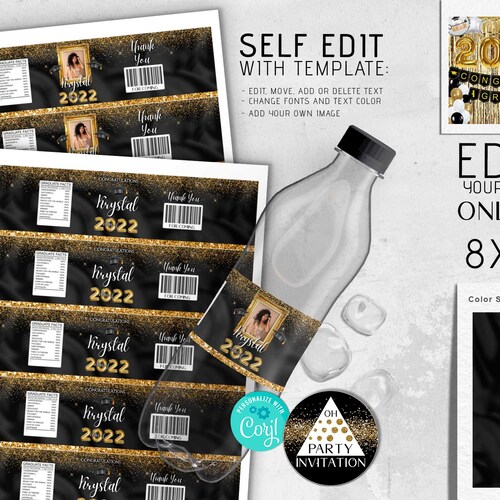 Graduation Party Water Bottle Labels Graduation Party - Etsy