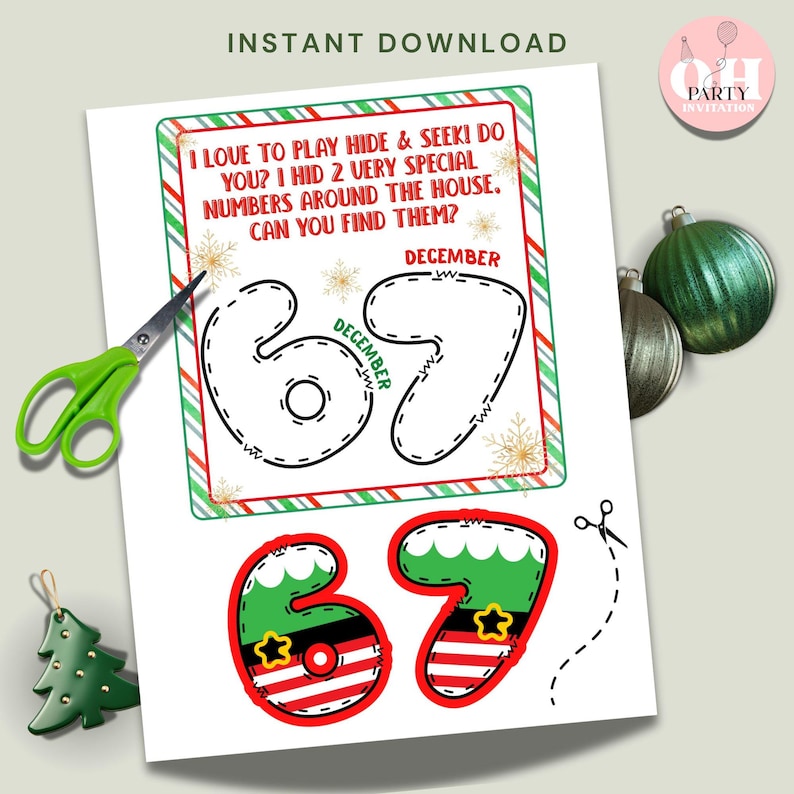 6 7 Elf Prop Kit, 6-7 Christmas Prop, Six Seven Funny Meme Christmas, Trending 67 Weekend Sign ...