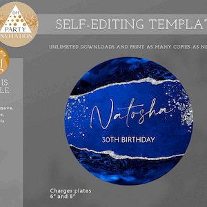 Charger Plates Indigo Blue Silver Party Decorations Charger Plate ...