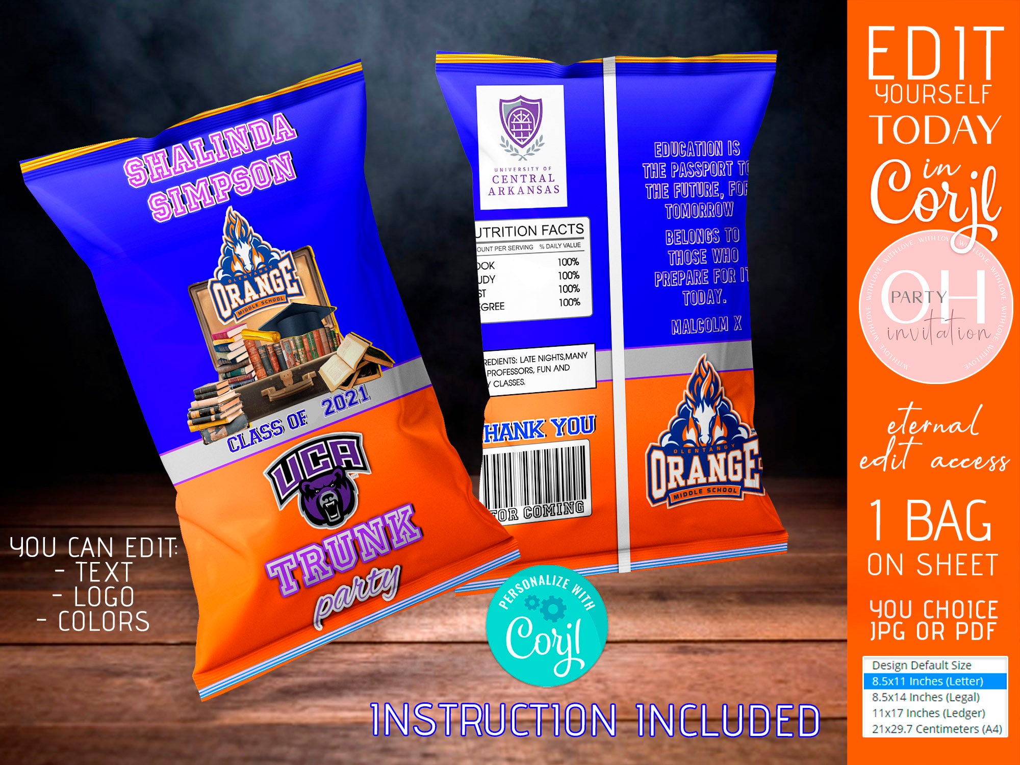 DIY ANY COLOR College Trunk Party Favors Decorations 2022 - Etsy