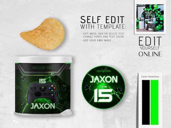 DIY Game on Chips Can Wrapper Printable Birthday Decorations - Etsy